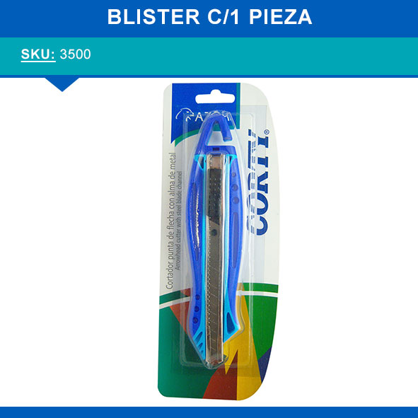 Cutter Metálico Corty 3500 Navaja Chica 9 mm - Ryssa Papelerías